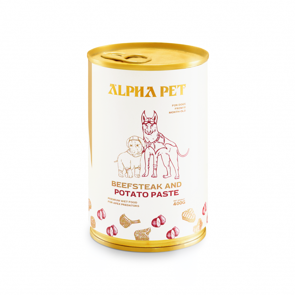 PATE ALPHA PET 400GR VỊ BÒ BÍT TẾT – KHOAI TÂY | ALPHA PET BEEFSTEAK AND POTATO PASTE 400GR ...
