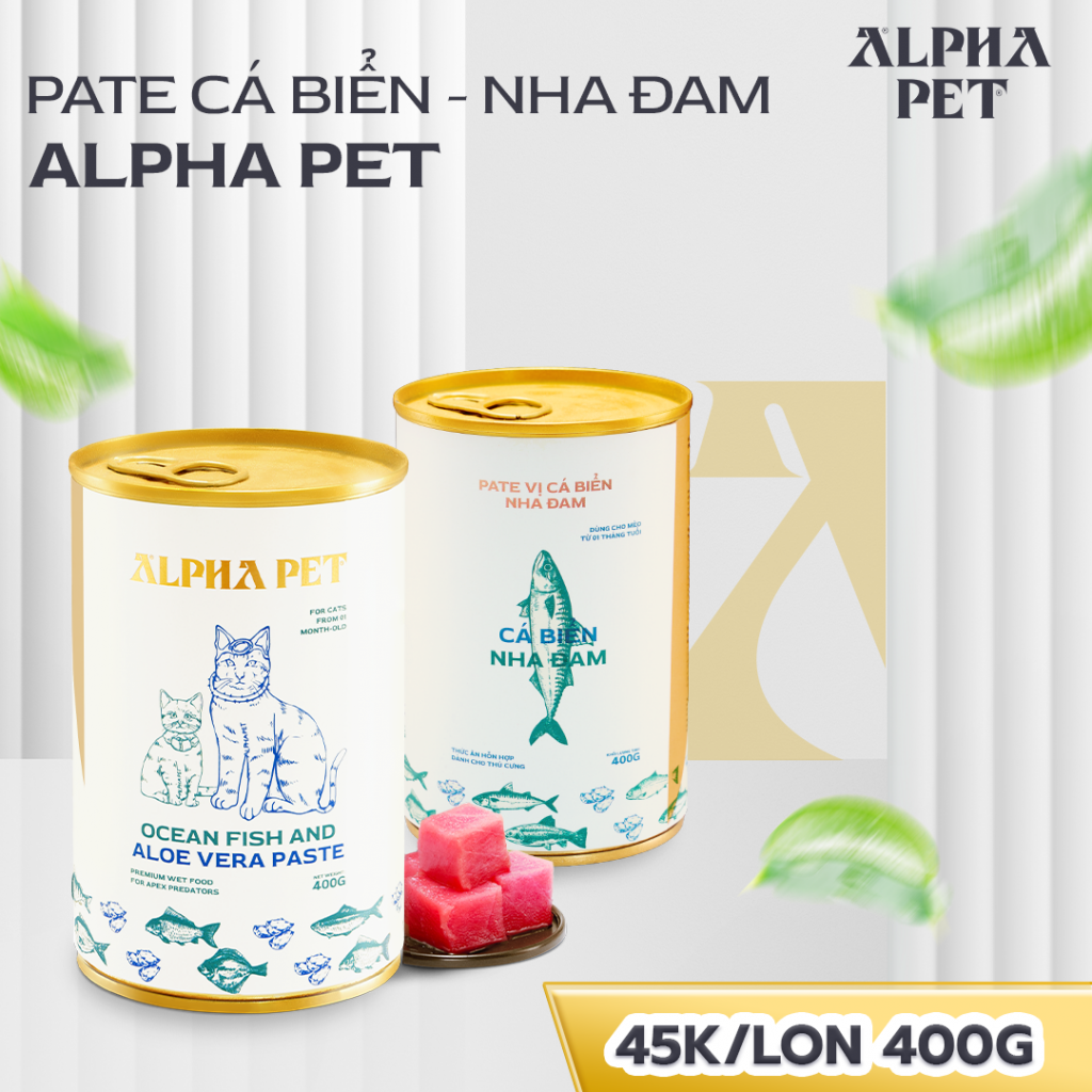 PATE ALPHA PET VỊ CÁ BIỂN – NHA ĐAM 400GR | ALPHA PET OCEAN FISH AND ...